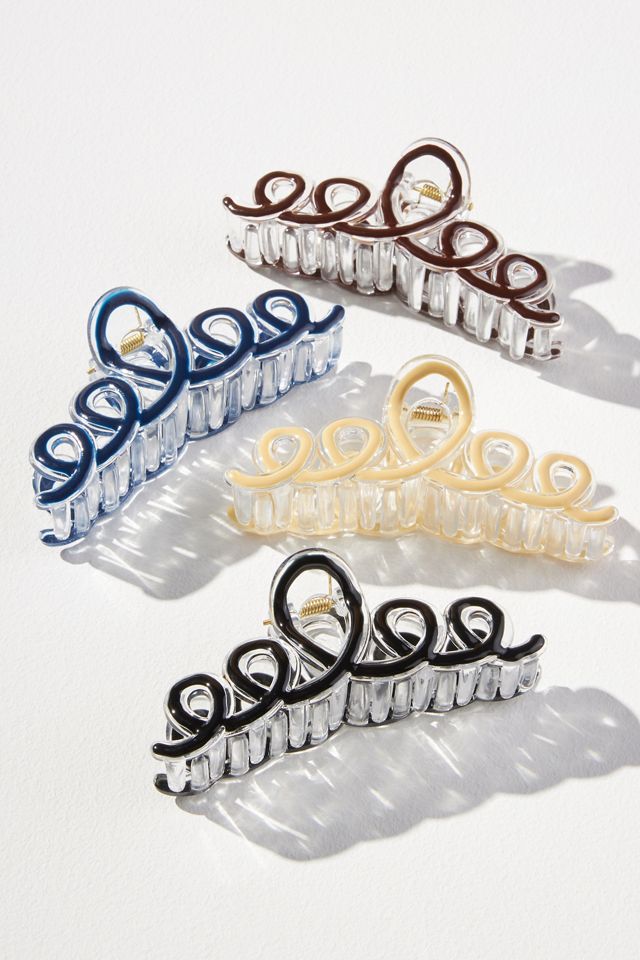 Squiggle Hair Claw Clips, Set of 4 | Anthropologie