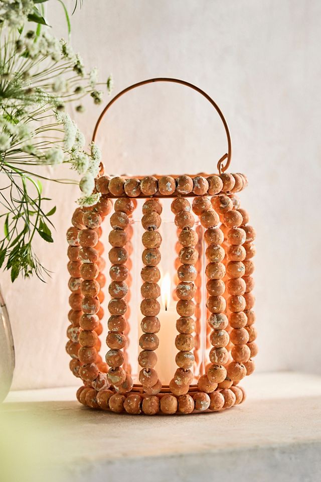 Beaded Oval Lantern | Anthropologie