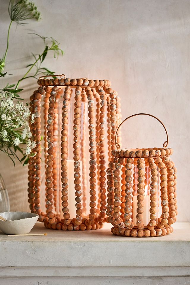 Beaded Oval Lantern | Anthropologie