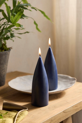 Cone Pillar Candles, Set of 2 | Anthropologie
