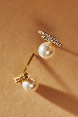Pearl Crystal Stud Earrings | Anthropologie