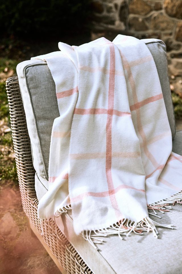 Rosy Plaid Fringe Throw | Terrain