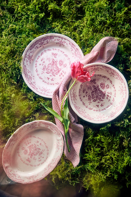 Pink Floral Dinner Plate | Anthropologie