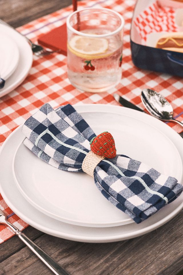 Handwoven Fruit Napkin Rings, Set of 4 | Anthropologie