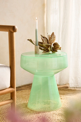 Colorful Glass Side Table, Wide | AnthroLiving