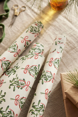 Mistletoe Wrapping Paper Sheets, Set of 3 | Anthropologie