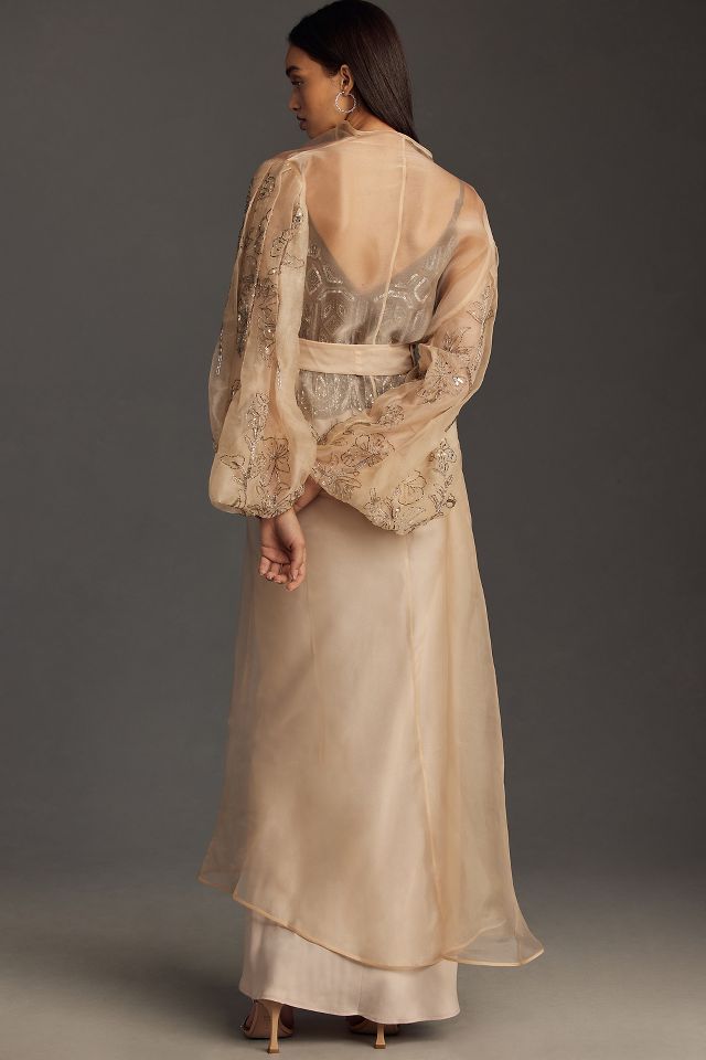 Embellished Sheer Duster Top | Anthropologie