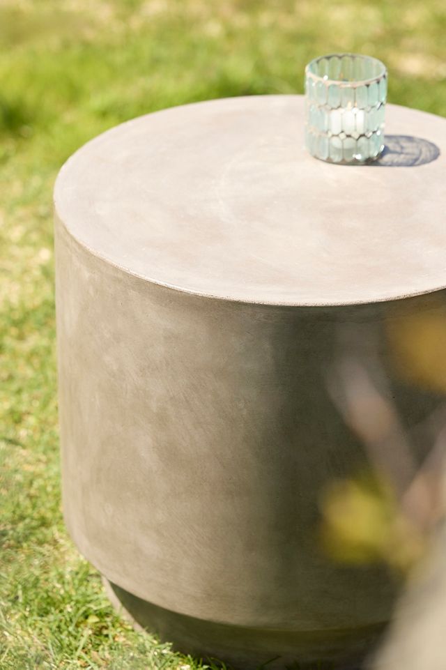 Concrete Barrel Side Table | AnthroLiving
