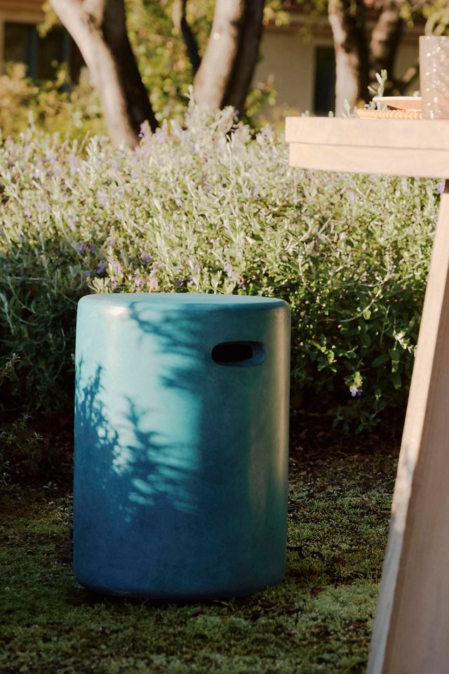 Notch Handle Concrete Stool | Anthropologie