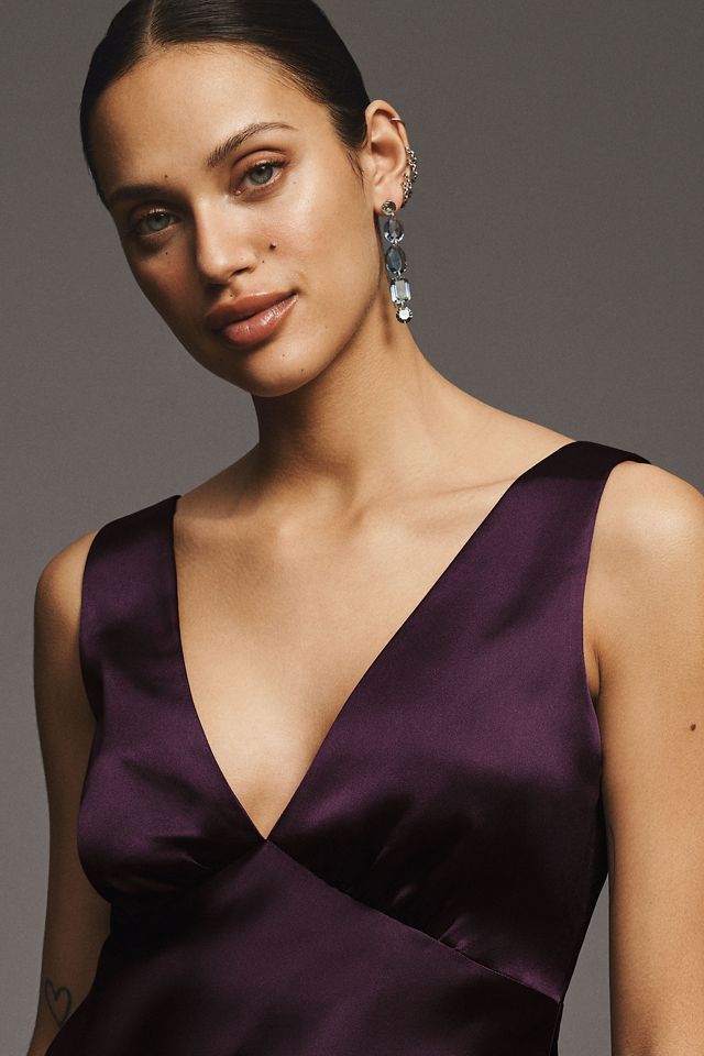 Sachin & Babi Jada Sleeveless V-Neck Stretch Satin Mini Dress ...