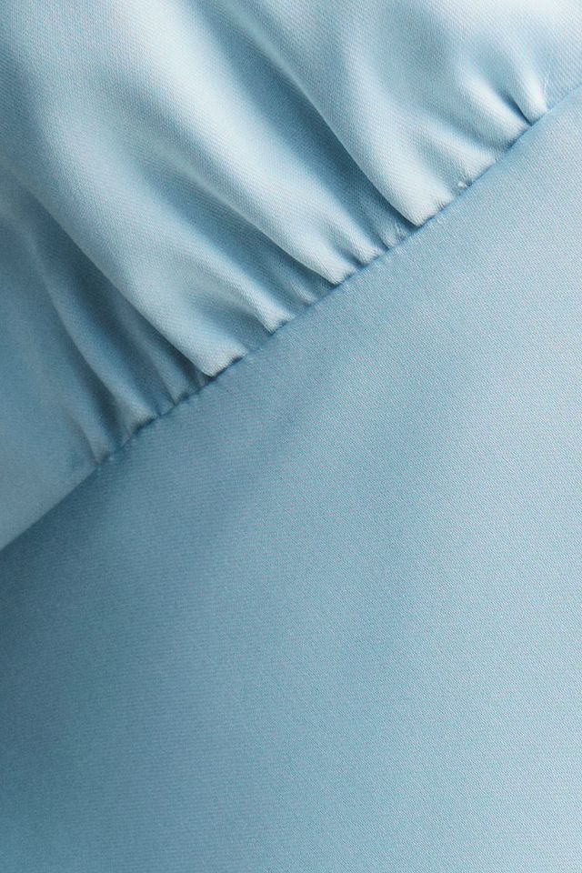 Bhldn Hazel V Neck Stretch Satin Midi Dress Anthropologie