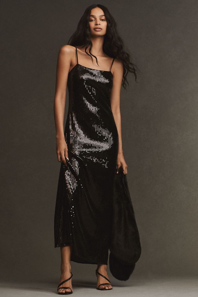 Hutch Sequin Back-Slit Maxi Dress | Anthropologie