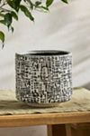 Crosshatch Ceramic Cylinder Pot | AnthroLiving