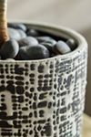 Crosshatch Ceramic Cylinder Pot | AnthroLiving