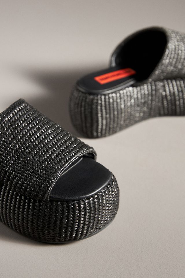 SIMONMILLER Cloudy Raffia Platform Slide Sandals | Anthropologie