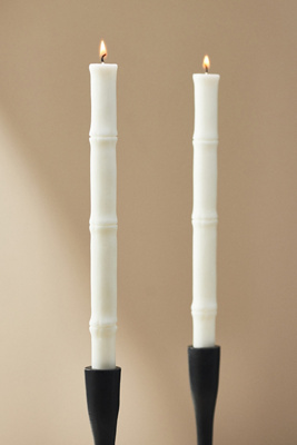 Bamboo Taper Candles, Set of 2 | Anthropologie