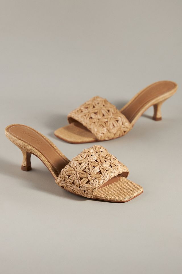 Schutz Dethalia Straw Heels | Anthropologie