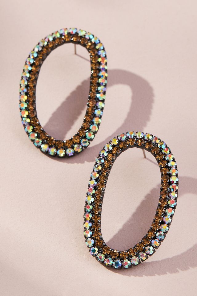 Crystal Oval Drop Earrings | Anthropologie