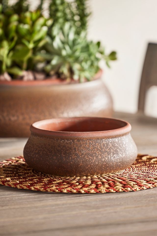 Contrast Rim Terracotta Bowl Planter | Terrain