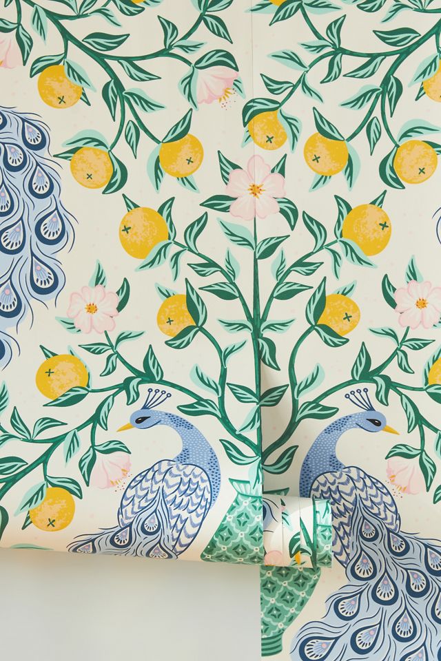 Peacock Wallpaper | AnthroLiving