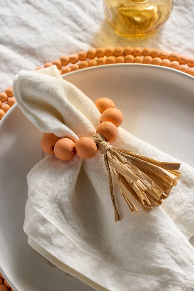 Wooden Bead Napkin Rings, Set of 6 | AnthroLiving