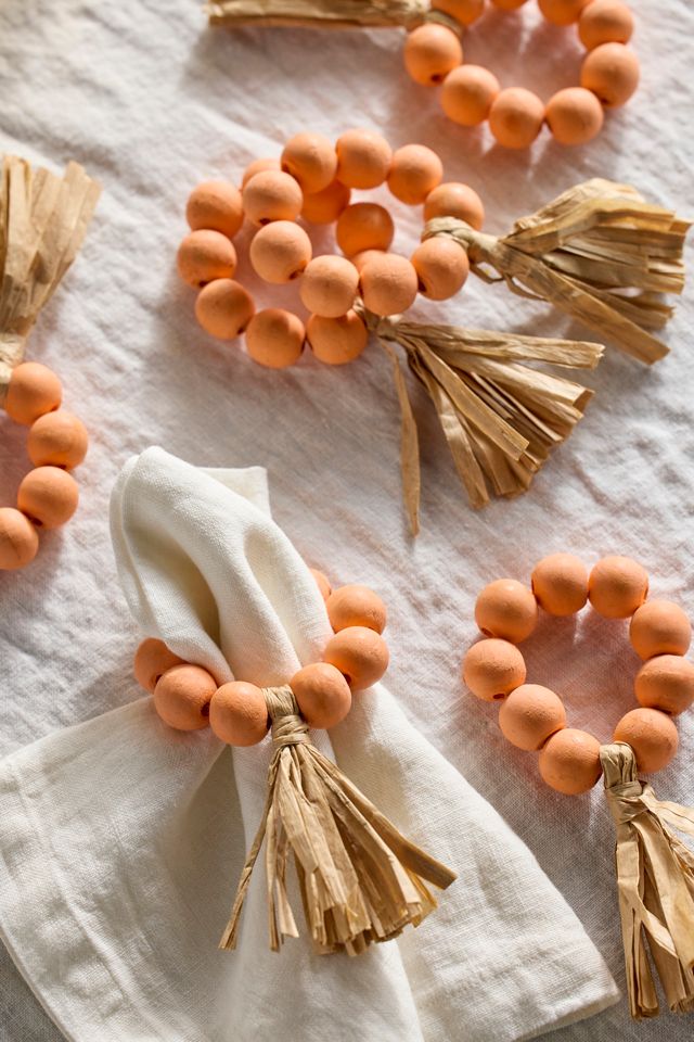 Wooden Bead Napkin Rings, Set of 6 | AnthroLiving