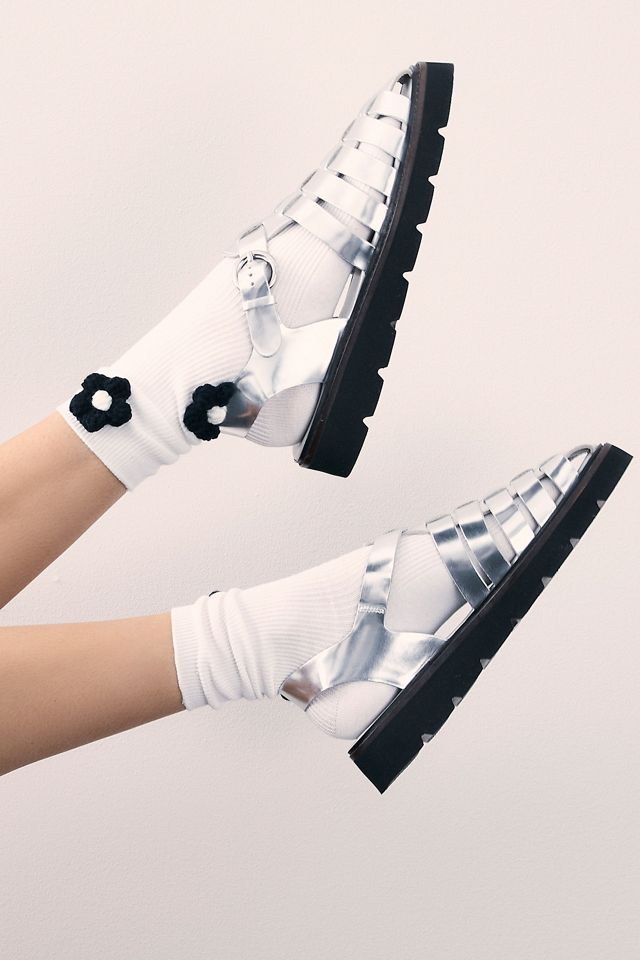 High Heel Jungle Flower Puff Socks | Anthropologie