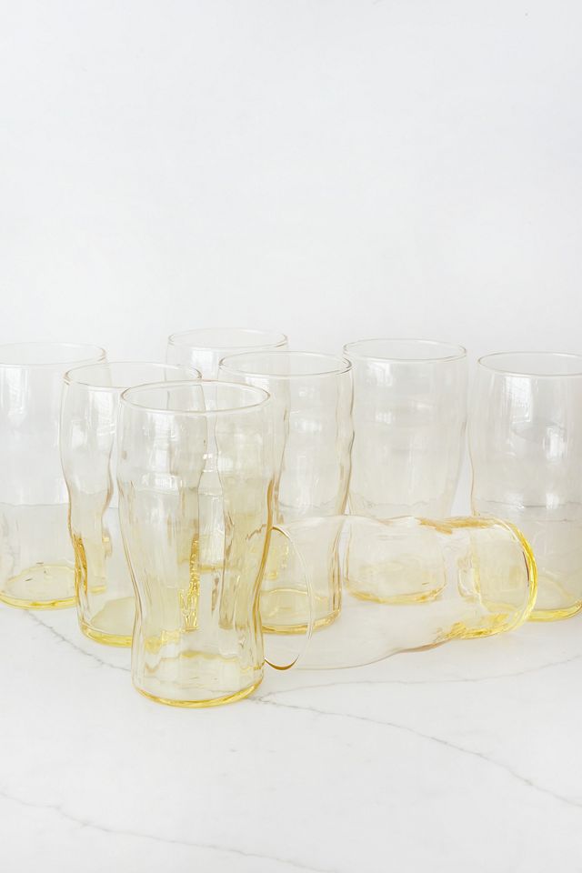 Old Flame Candle Co. Vintage Canary Yellow Depression Glass Tumblers ...