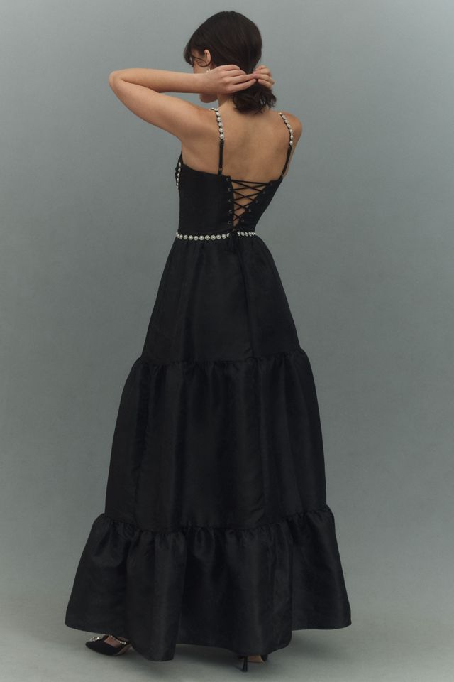 V Chapman Lucetta Corset Tiered Maxi Dress Anthropologie
