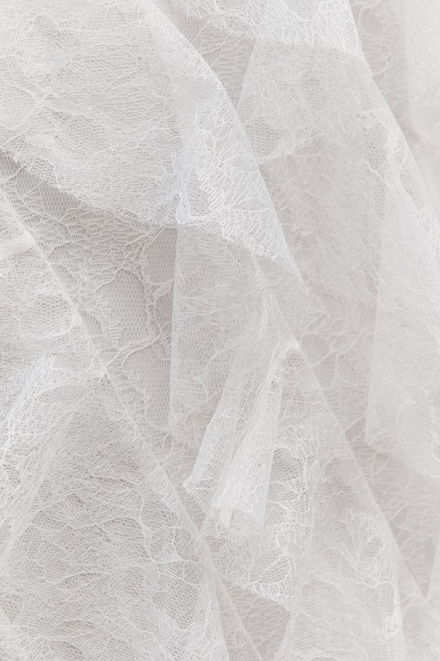 Bhldn Jia Bias Cut Lace Ruffled V Neck Gown Anthropologie