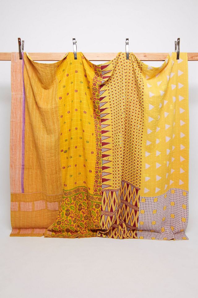 Anchal King Vintage Kantha Quilt No. K230511 | Anthropologie