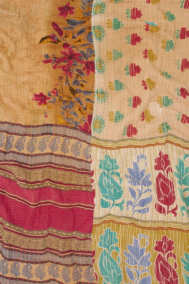 Anchal King Vintage Kantha Quilt No. K230521 | Anthropologie