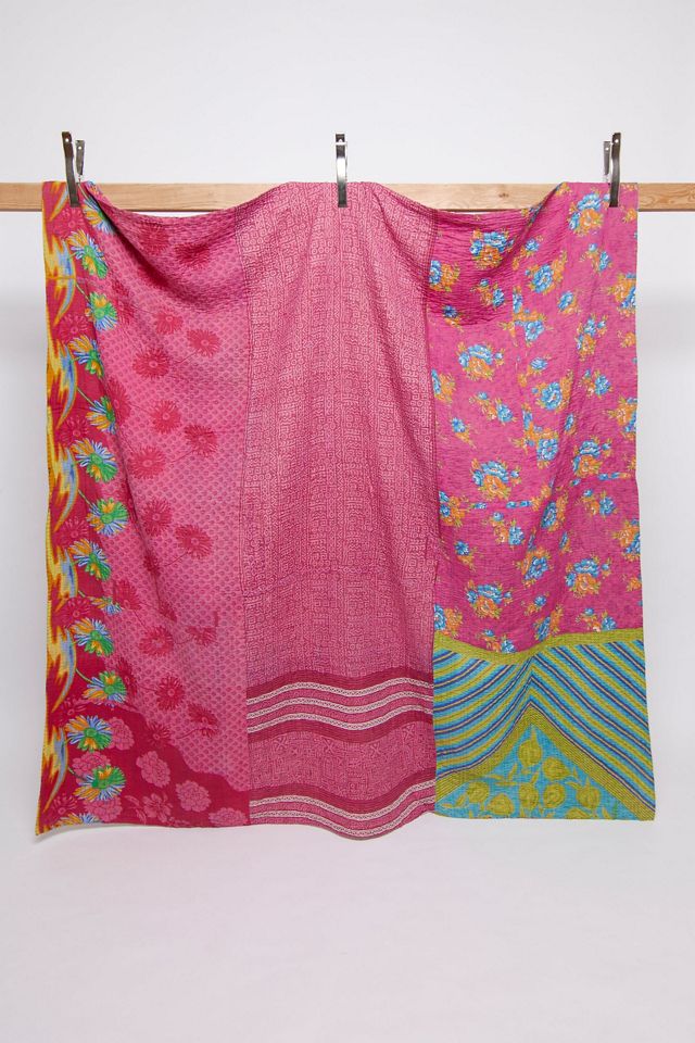 Anchal Queen Vintage Kantha Quilt No. Q230606 | AnthroLiving