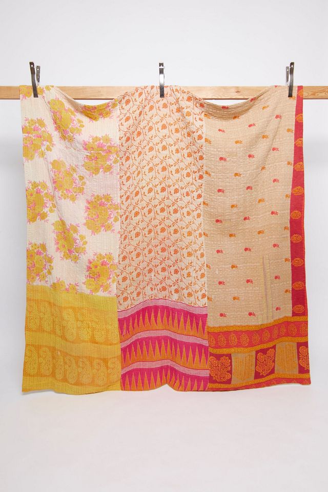 Anchal Queen Vintage Kantha Quilt No. Q230612 | Anthropologie