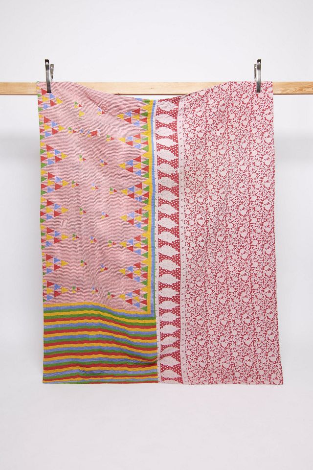 Anchal Twin Vintage Kantha Quilt No. T230505 | AnthroLiving