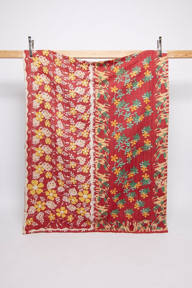 Anchal Twin Vintage Kantha Quilt No. T230506 | AnthroHome