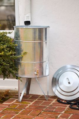 Galvanized Steel Rain Barrel, 100L | AnthroLiving