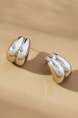 Thick Double Bean Huggie Earrings | Anthropologie