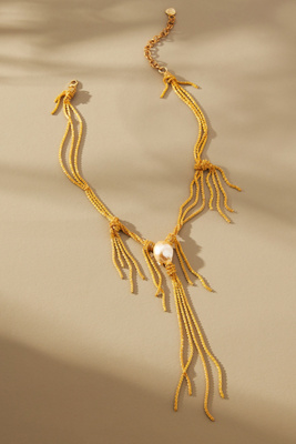 Drippy Metal Y-Neck Necklace | Anthropologie