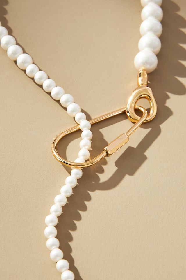 Big Clasp Pearl Necklace | Anthropologie