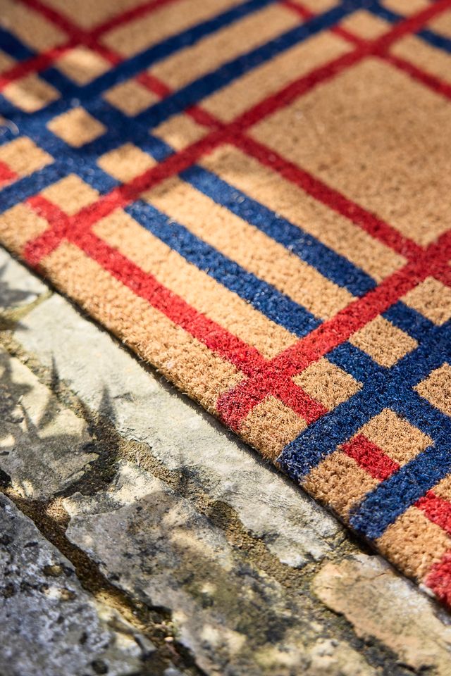 Americana Plaid Doormat | AnthroLiving