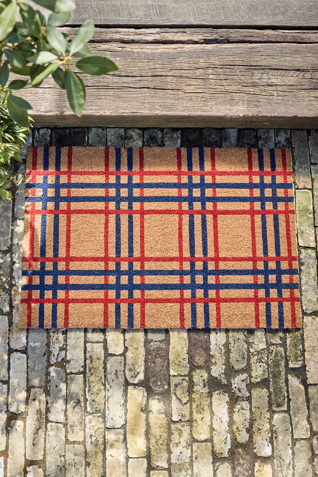 Americana Plaid Doormat | AnthroLiving