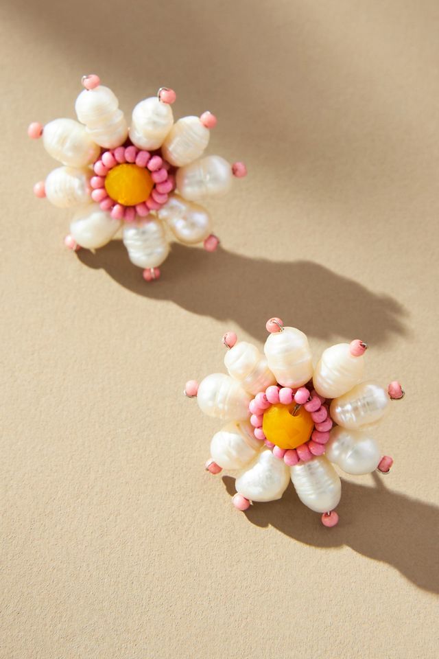 Mignonne Gavigan Braxton Beaded Flower Earrings | Anthropologie
