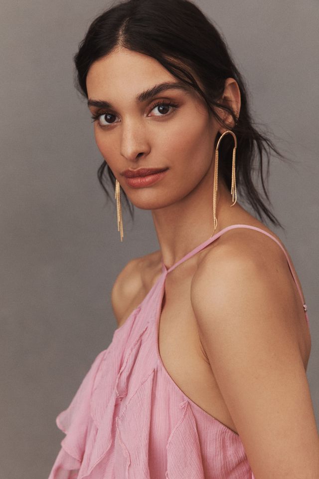 BHLDN Farrah High-Neck Ruffle Chiffon Maxi Dress | Anthropologie