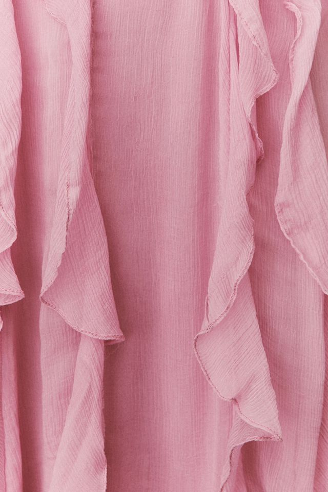 Bhldn Farrah High Neck Ruffle Chiffon Maxi Dress Anthropologie