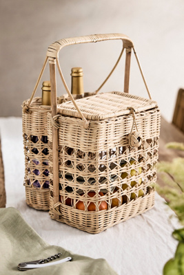 Rattan Picnic Caddy | AnthroLiving
