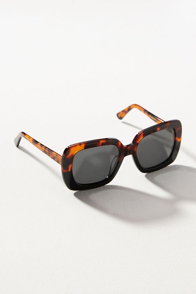 Tortoise Block Square Sunglasses | Anthropologie