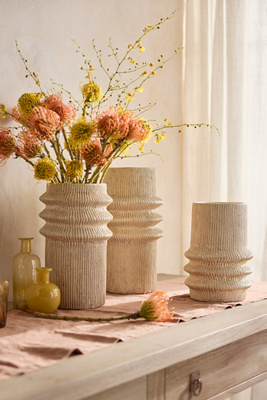 Rippled Pillar Ceramic Vase | Terrain