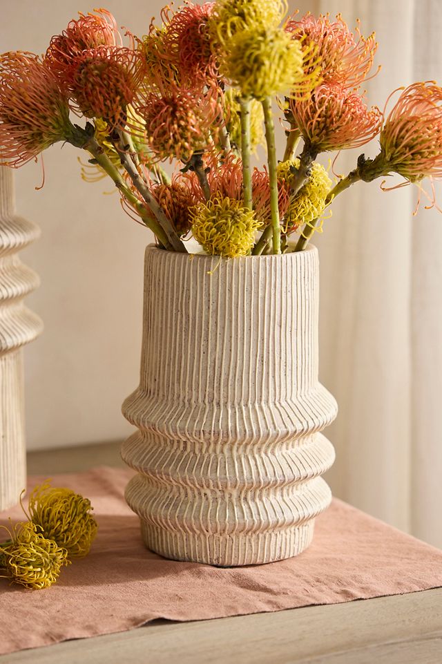 Rippled Pillar Ceramic Vase | Terrain
