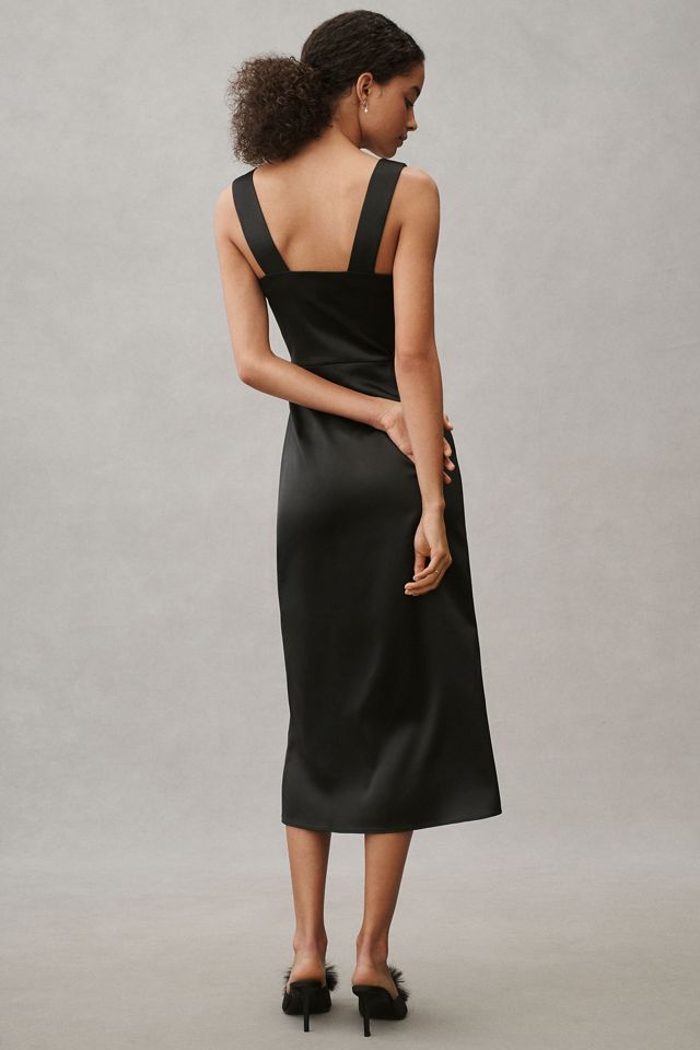 Bhldn Leah Sleeveless Sweetheart Stretch Satin Midi Dress Anthropologie
